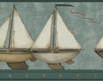 Sailboat Wallpaper Border - Etsy