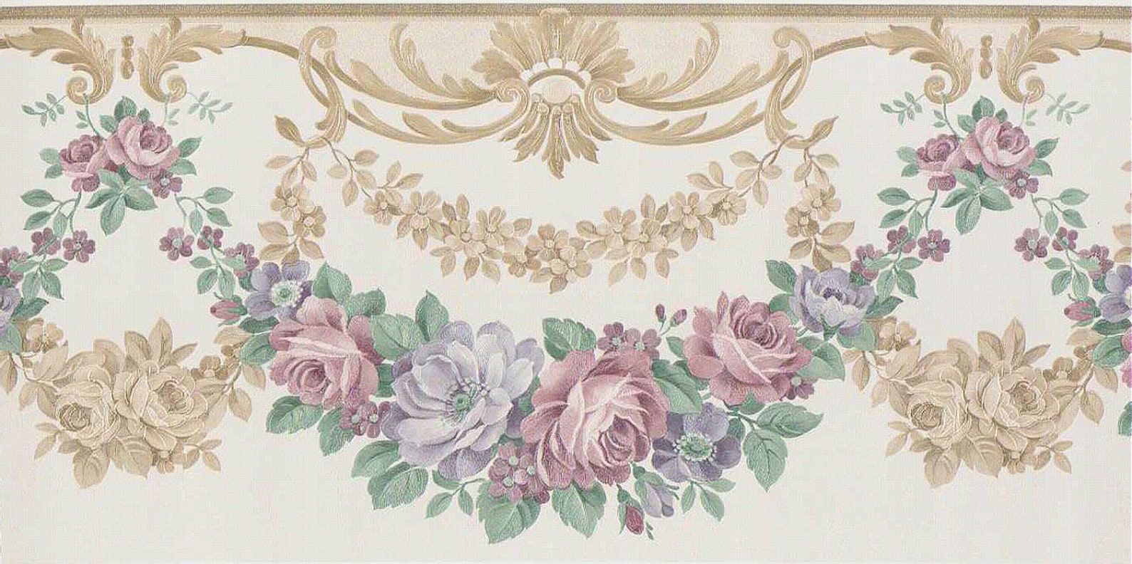Swag Satin Floral Wallpaper Border B5167s - Etsy