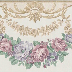 Swag Satin Floral Wallpaper Border B5167s - Etsy