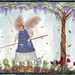Country Folkart Harvest Angels Wallpaper Border Ha61141b - Etsy