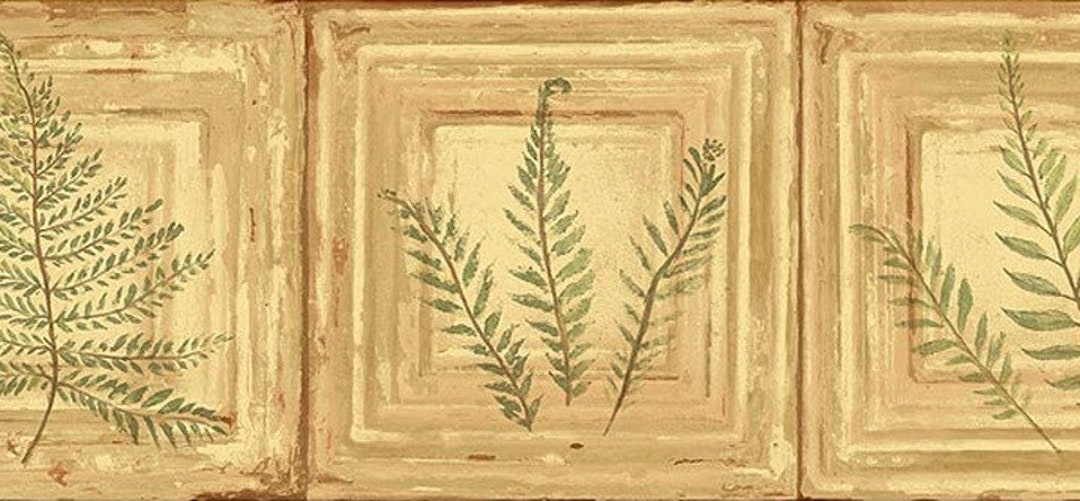 Framed Ferns Wallpaper Border Nl57043b - Etsy