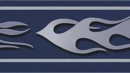 Blue and Silver Flames Wallpaper Border BVB63539 - Etsy