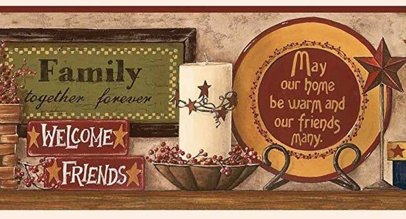 Family Phrases Wallpaper Border Cb5520bd - Etsy