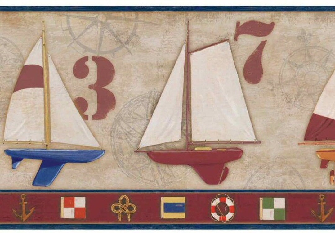 Racing Yachts Sailboats Wallpaper Border Bg1653bd - Etsy