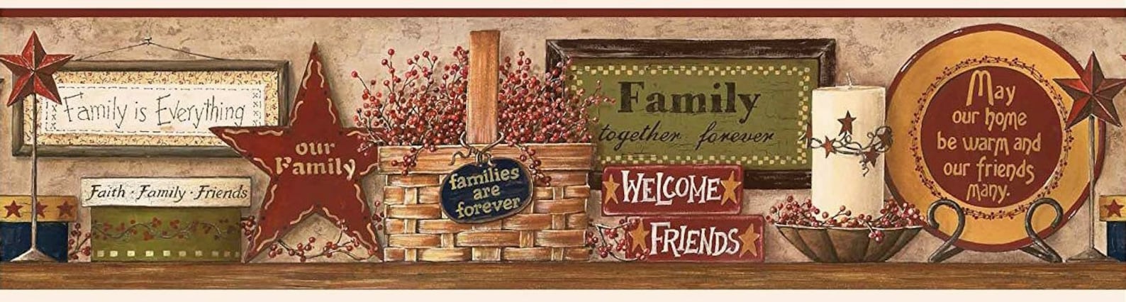 Family Phrases Wallpaper Border Cb5520bd - Etsy