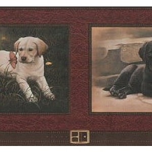 Lab Puppies Framed Wallpaper Border Gq156b - Etsy
