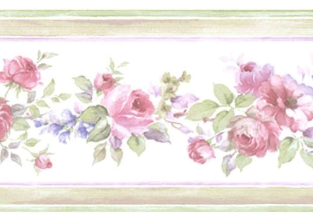 Narrow Floral Wallpaper Border PF79504 - Etsy