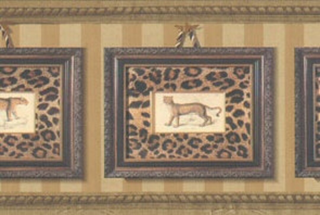 Framed Leopard Prints Wallpaper Border 5803910 - Etsy