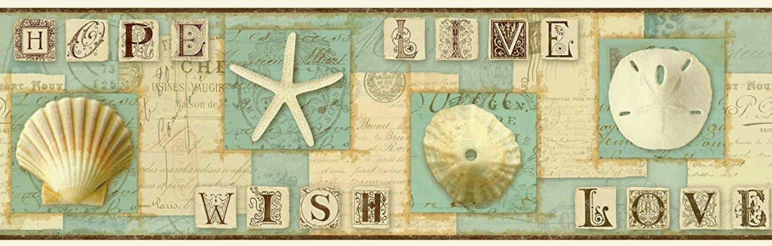 Beach Journal Seashells Wallpaper Border Bg1641bd - Etsy