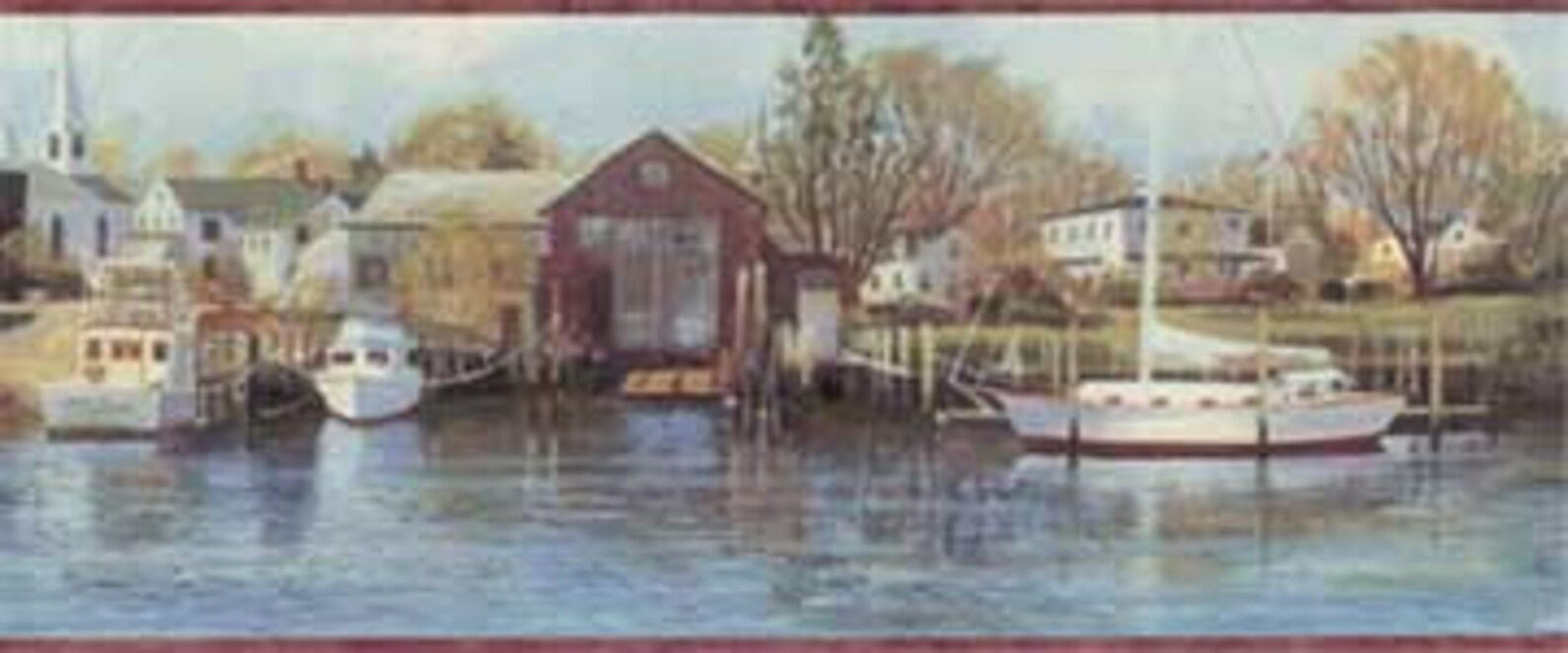 Northern Harbor Scenic Sea Wallpaper Border - Etsy