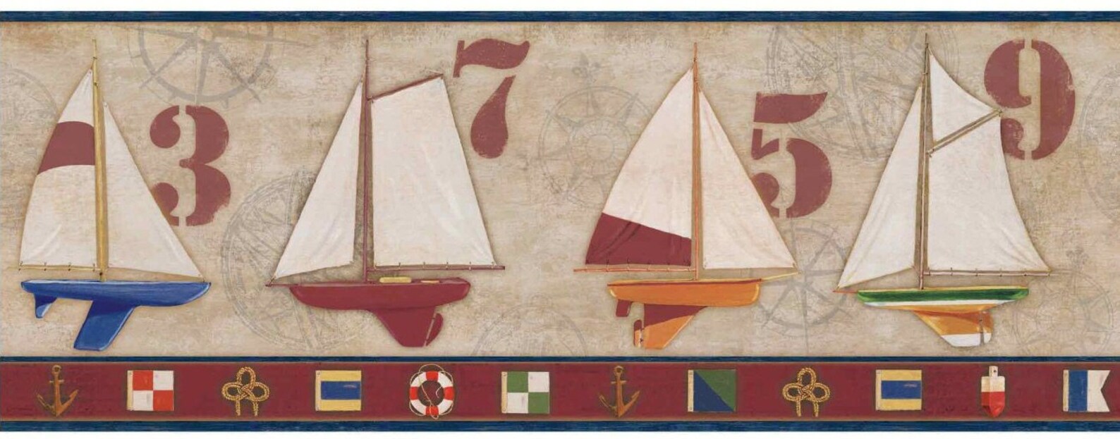 Racing Yachts Sailboats Wallpaper Border Bg1653bd - Etsy