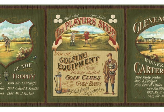 Vintage Golf Wallpaper Border PT018241b | Etsy