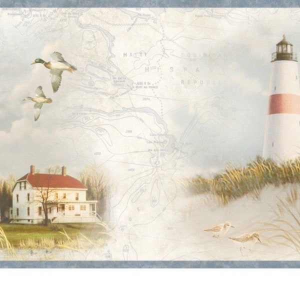Bathroom Lighthouse Wallpaper Border - Etsy