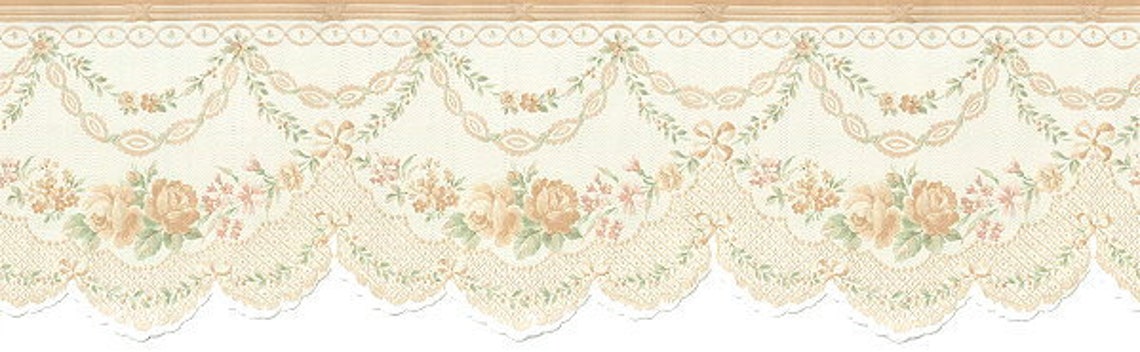 Satin Rose Swag Wallpaper Border 979b02019 - Etsy