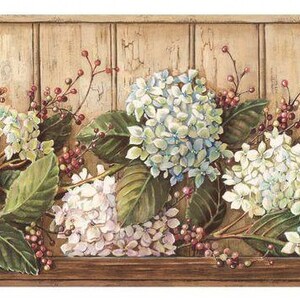 Hydrangea Wallpaper Border Hk4643bd - Etsy