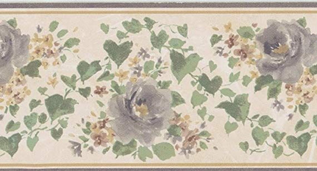 Narrow Floral Swag Wallpaper Border 40946150 - Etsy