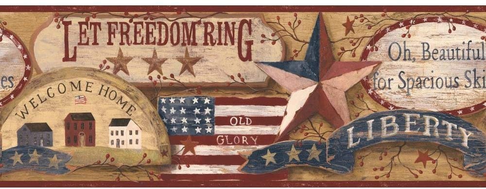 Americana Wallpaper Border Rf3638bd - Etsy