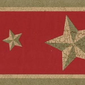Gold Barn Star on Red Wallpaper Border 75b56808 - Etsy