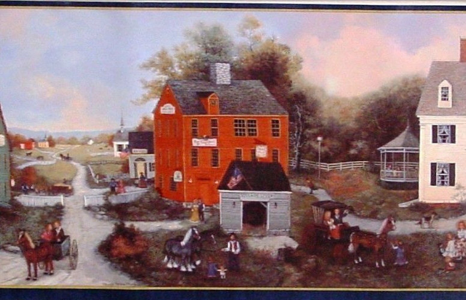 Quaint Colonial Town Wallpaper Border 92942fp WM96215 - Etsy