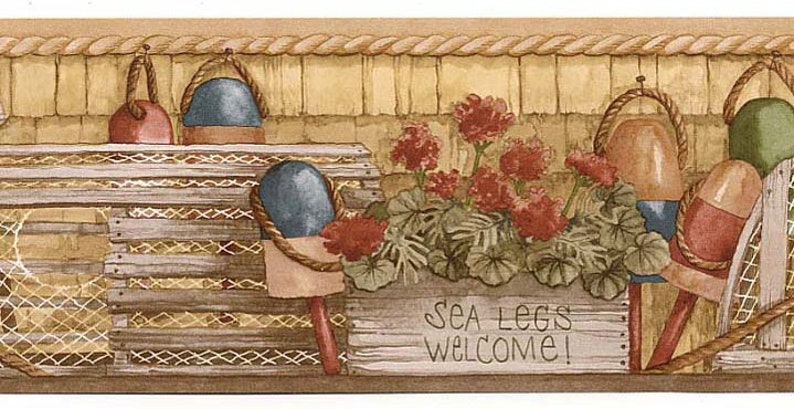 Nautical Fishing Wallpaper Border Pb58050b - Etsy