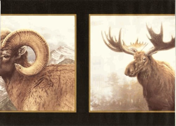 Moose Bathroom Border Wallpaper