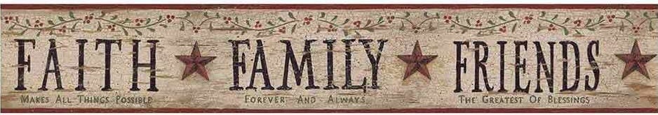 Faith, Family, Friends Wallpaper Border Bg1608bd Yc3390bd - Etsy