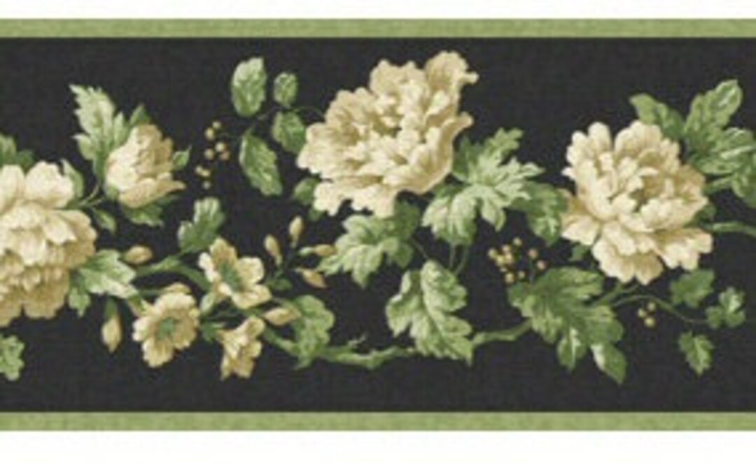 Narrow Floral Wallpaper Border Mp060123b - Etsy