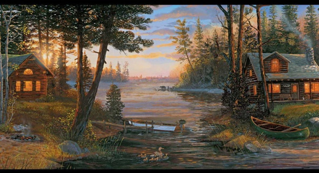 Cabin in the Woods Wallpaper Border Ch7842bd - Etsy