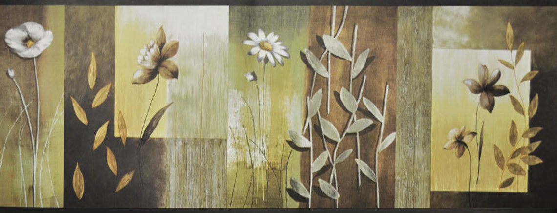 Floral Botanical Wallpaper Border Mea24624b - Etsy