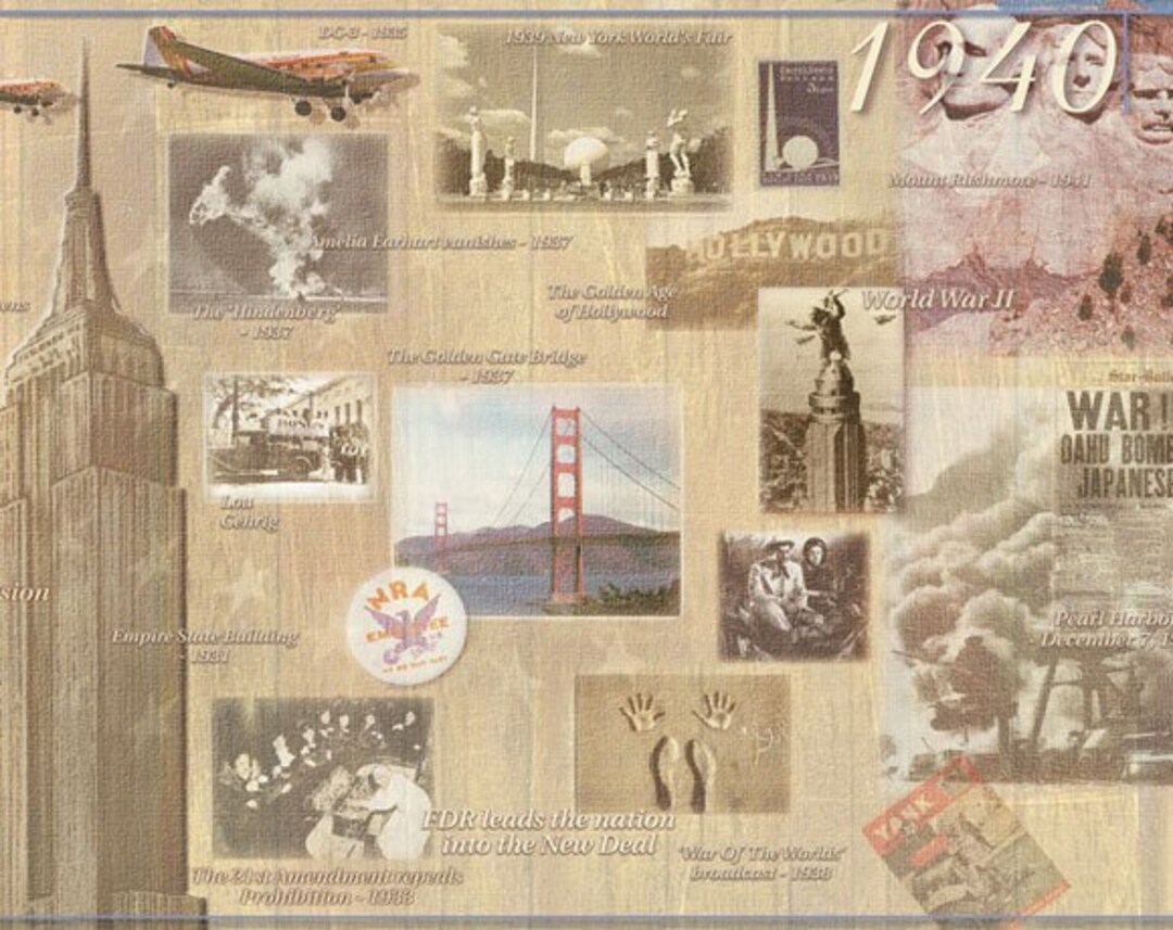 American History Mural-style Border BE10731MB - Etsy