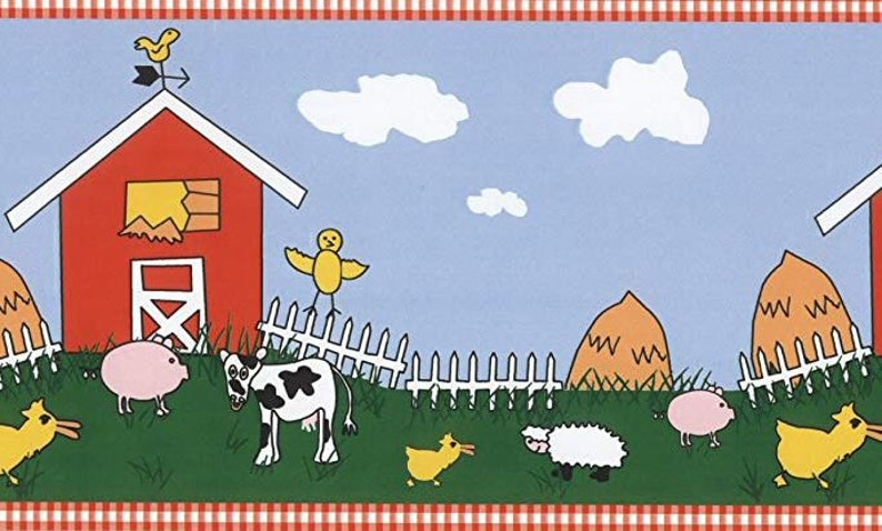 Down on Papa's Farm Wallpaper Border 94407 - Etsy