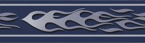 Blue and Silver Flames Wallpaper Border BVB63539 - Etsy