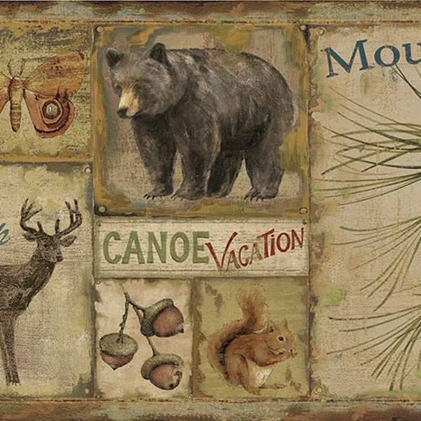 Bear and Moose Wallpaper Border - Etsy