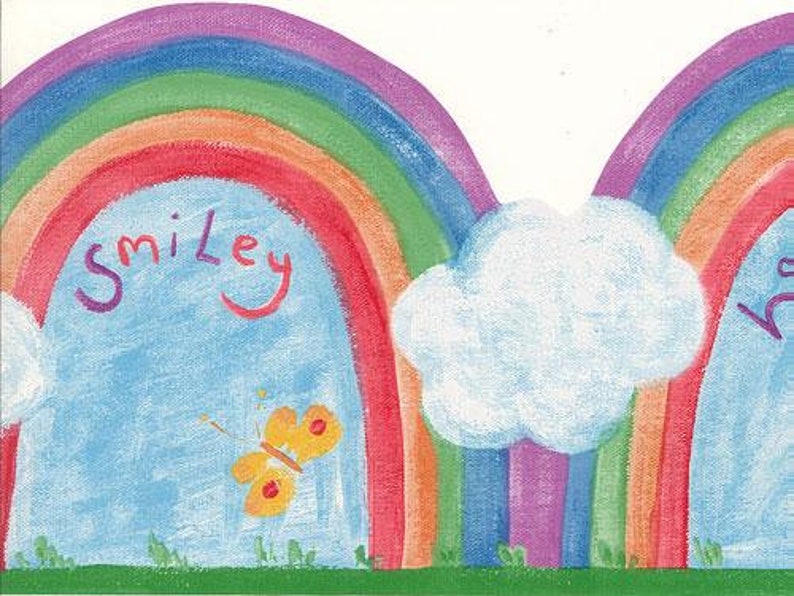 Happy & Smiley Rainbow Diecut Wallpaper Border Ly70191b - Etsy