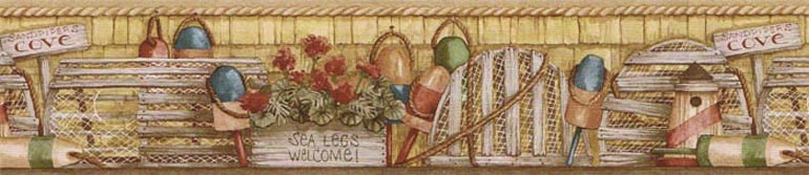 Nautical Fishing Wallpaper Border Pb58050b - Etsy