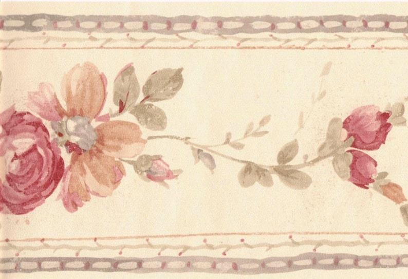 String Along Floral Wallpaper Border Fcm47019b | Etsy