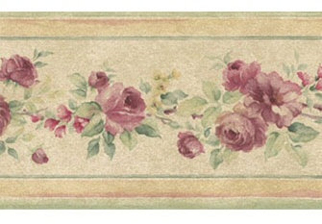 Narrow Floral Wallpaper Border PF79501 - Etsy