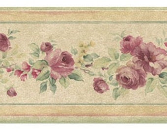 Narrow Floral Wallpaper Border - Etsy