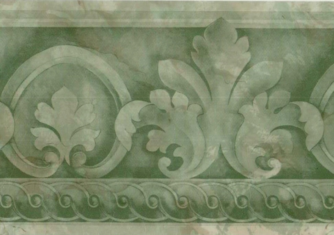 Architectural Wallpaper Border Green AT700161 - Etsy