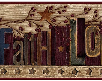 Faith Hope Love Shelf Wallpaper Border Cn1136bd - Etsy