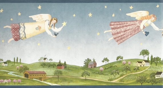 Country Angel Night Sky Wallpaper Border 238b53224 | Etsy