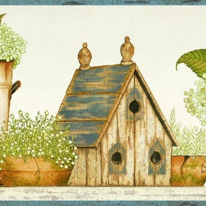 Cottage Birdhouses Wallpaper Border Ffr05032b - Etsy