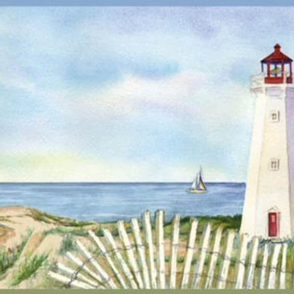 Bathroom Lighthouse Wallpaper Border - Etsy