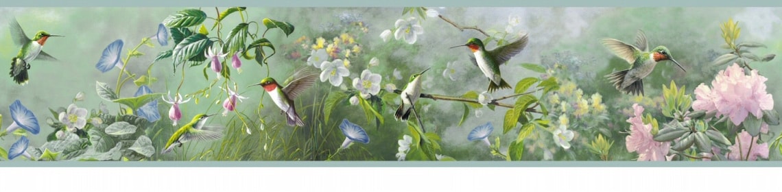 Ruby Hummingbird Wallpaper Border Htm48531b / 3118-48531b | Etsy