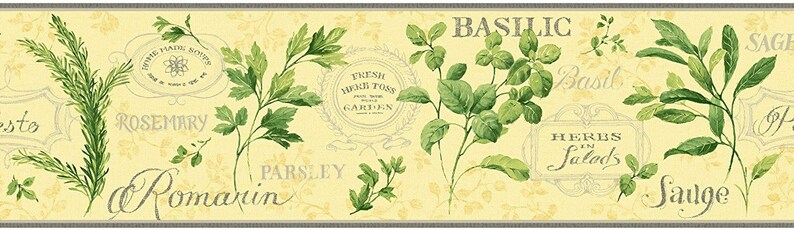 Aromatique Herb Wallpaper Border Kh7041b - Etsy