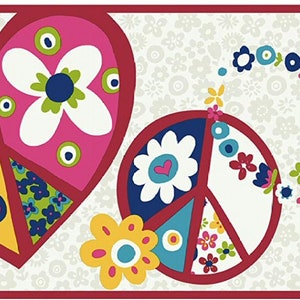 Peace Sign Wallpaper Border - Etsy