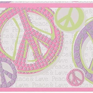 Peace & Love Sign Wallpaper Border - Etsy