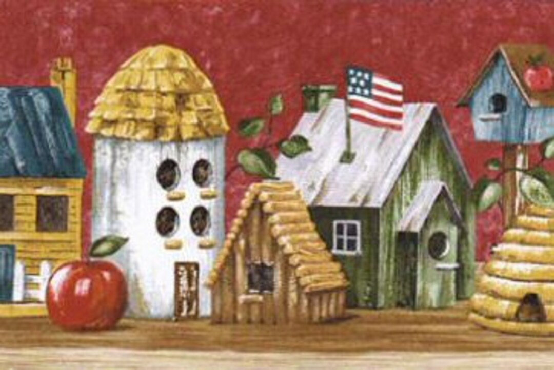 Patriotic Birdhouse Wallpaper Border HIC0020 - Etsy