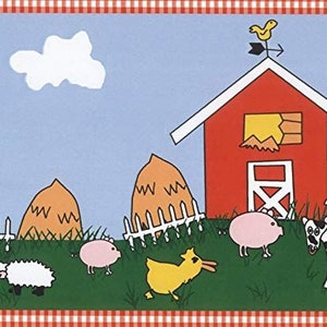 Down on Papa's Farm Wallpaper Border 94407 - Etsy