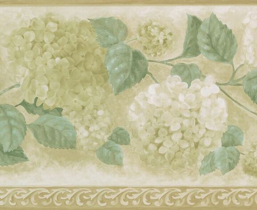 Hydrangea Floral Wallpaper Border 88b06500 - Etsy